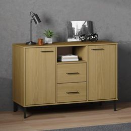 MAISONCHIC Sideboard Highboard Kommode für Wohnzimmer Küche oslo mit Metallbeinen Braun 113x40x77 cm Massivholz DE52690