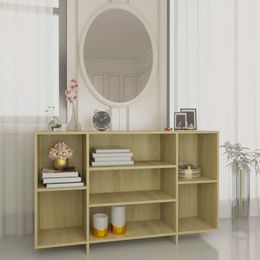 MAISONCHIC - Sideboard Kommode für Wohnzimmer Küche Sonoma-Eiche 120x30x75 cm Holzwerkstoff DE47088 - Beige