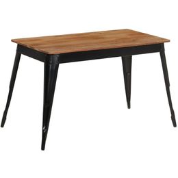 MAISONCHIC Esstisch Tisch für Wohnzimmer, Küche, Esszimmer Akazienholz Massiv und Stahl 120 x 60 x 76 cm DE15440