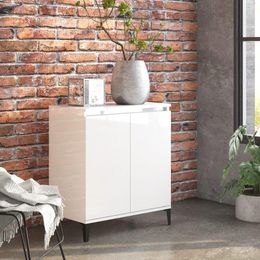 MAISONCHIC Sideboard Kommode für Wohnzimmer Küche Hochglanz-Weiß 60x35x70 cm Holzwerkstoff DE24824