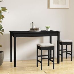 MAISONCHIC Esstisch Tisch für Wohnzimmer, Küche, Esszimmer Schwarz 110x55x75 cm Massivholz Kiefer DE36513