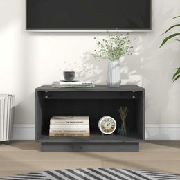 MAISONCHIC TV-Lowboard für Wohnzimmer tv Schrank TV-Möbel Grau 60x35x35 cm Massivholz Kiefer DE28415