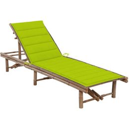 MAISONCHIC - Gartenliege Sonnenliege Relaxliege für Garten, Balkon und Terrrasse mit Auflage Bambus DE79071
