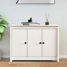 MAISONCHIC Sideboard Kommode für Wohnzimmer Küche Weiß 100x35x74 cm Massivholz Kiefer DE26476