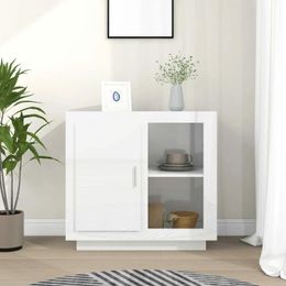 MAISONCHIC Sideboard Kommode für Wohnzimmer Küche Hochglanz-Weiß 80x40x75 cm DE71116