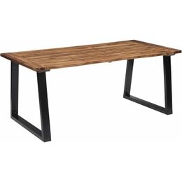 MAISONCHIC Esstisch Tisch für Wohnzimmer, Küche, Esszimmer Massivholz Akazie 180 x 90 cm DE96061