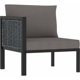 MAISONCHIC Sofa-Eckelement Ecksofa Loungesofa Couch Modern mit Rechter Armlehne Poly Rattan Anthrazit DE22176