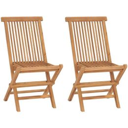 MAISONCHIC 2er Set Gartenstühle Gartensessel Klappbare Stühle für Garten Terrasse Balkon Massivholz Teak DE86792