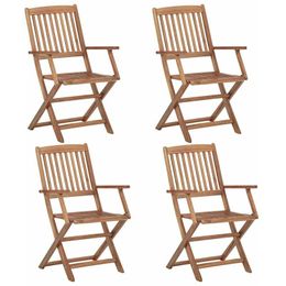 MAISONCHIC 4er Set Gartenstühle Gartensessel Klappbare Stühle für Garten Terrasse Balkon Massivholz Akazie DE13416
