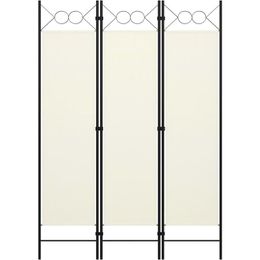 MAISONCHIC - 3-tlg. Paravent Raumteiler Sichtschutz für Balkon, Garten Cremeweiß 120x180 cm DE81543 - Weiß