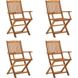 MAISONCHIC 4er Set Gartenstühle Gartensessel Klappbare Stühle für Garten Terrasse Balkon Massivholz Akazie DE89561