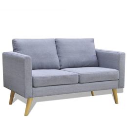 MAISONCHIC Sofa 2-Sitzer Sofa Loungesofa Couch Modern Stoff Hellgrau DE66830