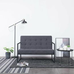 MAISONCHIC 2-Sitzer-Sofa Loungesofa Couch Modern mit Armlehnen Dunkelgrau Stahl und Stoff DE70794