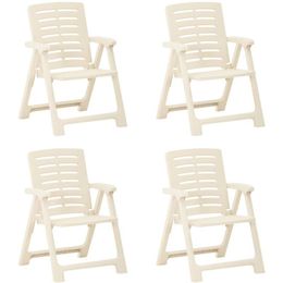 MAISONCHIC - 4er Set Gartenstühle Gartensessel Stühle für Garten Terrasse Balkon Kunststoff Weiß DE53281