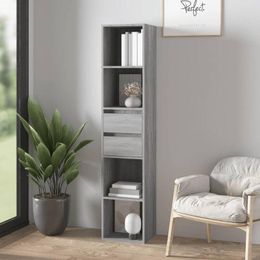 MAISONCHIC Bücherregal Küchenregal Regal für Wohnzimmer Büro und Flur Grau Sonoma 36x30x171 cm Holzwerkstoff DE21003