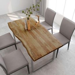 MAISONCHIC Esstisch Tisch für Wohnzimmer, Küche, Esszimmer 160x80x76 cm Massivholz Akazie DE19304