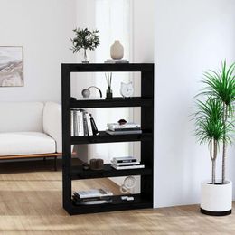 MAISONCHIC Bücherregal Küchenregal Regal für Wohnzimmer Büro und Flur Schwarz 80x30x135,5 cm Massivholz Kiefer DE49039