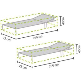 Perel Schutzhüllen 2er Set für Sonnenliegen 200x75cm, Abdeckhauben Gartenliege