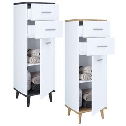 Vcm Badmöbel Midischrank Badregal Badschrank Badezimmer Kommode Schublade Landos