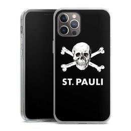 DeinDesign iPhone 12 Pro Max Handy Silikon H&uuml;lle Case transparent Handyh&uuml;lle Totenkopf Fc St. Pauli Official Licensed Product Silikon Case