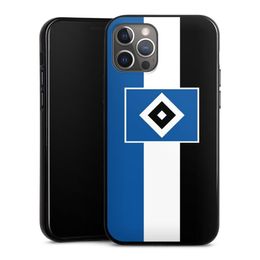 DeinDesign iPhone 12 Pro Handy Silikon H&uuml;lle Case schwarz Handyh&uuml;lle Stripes Hamburger Sv Hsv