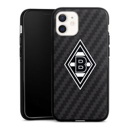 DeinDesign iPhone 12 mini Handy Silikon H&uuml;lle Case schwarz Handyh&uuml;lle Borussia M&ouml;nchengladbach Carbon Gladbach