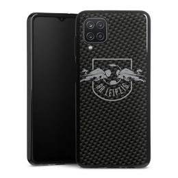DeinDesign Galaxy A12 Handy Silikon H&uuml;lle Case schwarz Handyh&uuml;lle Rb Leipzig Carbon Metallic Look