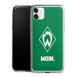 DeinDesign iPhone 11 Handy Slim Case Silikon Handyh&uuml;lle transparent H&uuml;lle extra d&uuml;nn Official Licensed Product Moin Sv Werder Bremen Silikon Slim Case