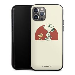 DeinDesign iPhone 12 Pro Handy Silikon H&uuml;lle Case schwarz Handyh&uuml;lle Snoopy Official Licensed Product Kindheit