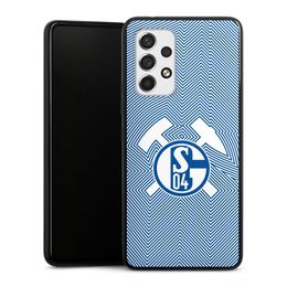 DeinDesign Galaxy A53 5G Handy Silikon H&uuml;lle Case schwarz Handyh&uuml;lle Fc Schalke 04 Bundesliga Stripes