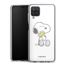 DeinDesign Galaxy A12 Handy Silikon H&uuml;lle Case transparent Handyh&uuml;lle Snoopy Peanuts Love Silikon Case