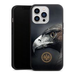 DeinDesign iPhone 13 Pro Handy Premium Silikon H&uuml;lle Handyh&uuml;lle schwarz Case Eintracht Frankfurt Eagle Official Licensed Product Silikon Premium Case