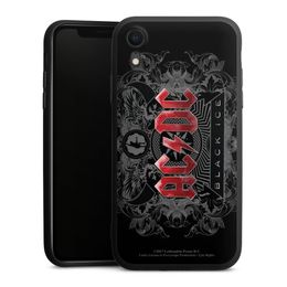 DeinDesign iPhone Xr Handy Premium Silikon H&uuml;lle Handyh&uuml;lle schwarz Case Merchandise Black Ice Acdc Silikon Premium Case