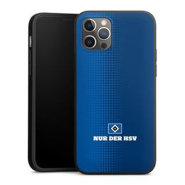 DeinDesign iPhone 12 Pro Handy Premium Silikon H&uuml;lle Handyh&uuml;lle schwarz Case Hsv Logo Official Licensed Product Silikon Premium Case