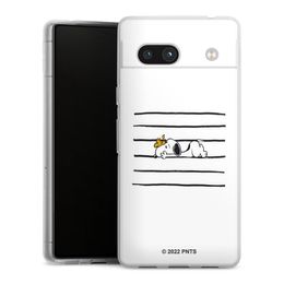DeinDesign Google Pixel 7a Handy Silikon H&uuml;lle Case transparent Handyh&uuml;lle Snoopy Dog Peanuts Silikon Case