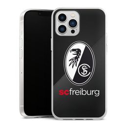 DeinDesign iPhone 13 Pro Max Handy Silikon H&uuml;lle Case transparent Handyh&uuml;lle Sc Freiburg Lettering Logo Silikon Case