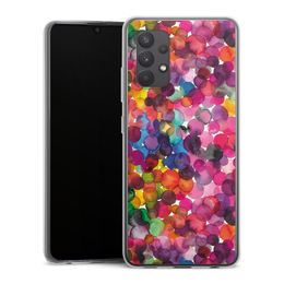 DeinDesign Galaxy A32 4G Handy Silikon H&uuml;lle Case transparent Handyh&uuml;lle Water Colour Colourful Points Silikon Case