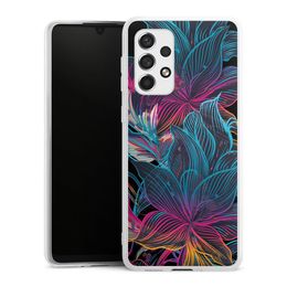 DeinDesign Galaxy A33 5G Handy Silikon H&uuml;lle Case transparent Handyh&uuml;lle Colourful Neon Flowers Silikon Case