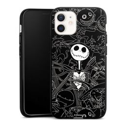 DeinDesign iPhone 12 Handy Silikon H&uuml;lle Case schwarz Handyh&uuml;lle Disney Nightmare Before Christmas Halloween