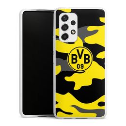 DeinDesign Galaxy A53 5G Handy Silikon H&uuml;lle Case wei&szlig; Handyh&uuml;lle Merchandise Bvb Borussia Dortmund Silikon Case