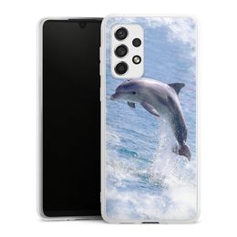 DeinDesign Galaxy A33 5G Handy Silikon H&uuml;lle Case transparent Handyh&uuml;lle Dolphin Wale Ocean Silikon Case