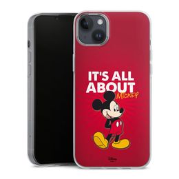 DeinDesign iPhone 14 Plus Handy Silikon H&uuml;lle Case transparent Handyh&uuml;lle Disney Official Licensed Product Mouse Silikon Case