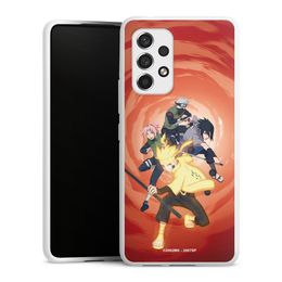 DeinDesign Galaxy A53 5G Handy Silikon H&uuml;lle Case wei&szlig; Handyh&uuml;lle Sasuke Sakura Naruto Shippuden Silikon Case