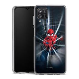 DeinDesign Galaxy A12 Handy Silikon H&uuml;lle Case transparent Handyh&uuml;lle Spiderman Marvel Kinofilm Silikon Case