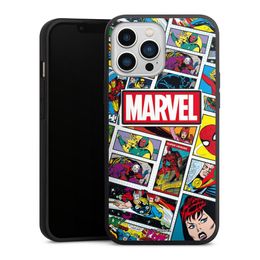DeinDesign iPhone 13 Pro Max Handy Premium Silikon H&uuml;lle Handyh&uuml;lle schwarz Case Muster Comic Marvel Silikon Premium Case