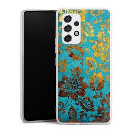 DeinDesign Galaxy A53 5G Handy Silikon H&uuml;lle Case transparent Handyh&uuml;lle Flowers Ornament Vintage Silikon Case