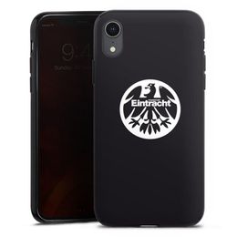 DeinDesign iPhone Xr Handy Silikon H&uuml;lle Case schwarz Handyh&uuml;lle Logo Eintracht Frankfurt Eagle