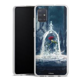 DeinDesign Galaxy A51 Handy Silikon H&uuml;lle Case transparent Handyh&uuml;lle Rose The Beauty And The Beast Disney Princess Silikon Case