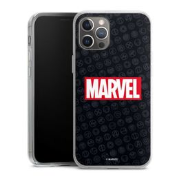 DeinDesign iPhone 12 Pro Max Handy Silikon H&uuml;lle Case transparent Handyh&uuml;lle Logo Marvel Comic Silikon Case