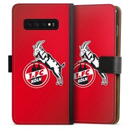 DeinDesign Galaxy S10 Plus Handy Klapph&uuml;lle Handyh&uuml;lle aus Kunst Leder schwarz Flip Case 1. Fc K&ouml;ln Effzeh Official Licensed Product Sideflip mit Lasche
